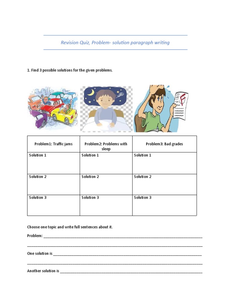 Problem-Solution Paragraph Writing | PDF