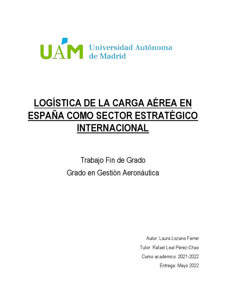 TFG GESTIÓN AERONÁUTICA_Laura Lozano Ferrer_curso 2021-22 | PDF ...