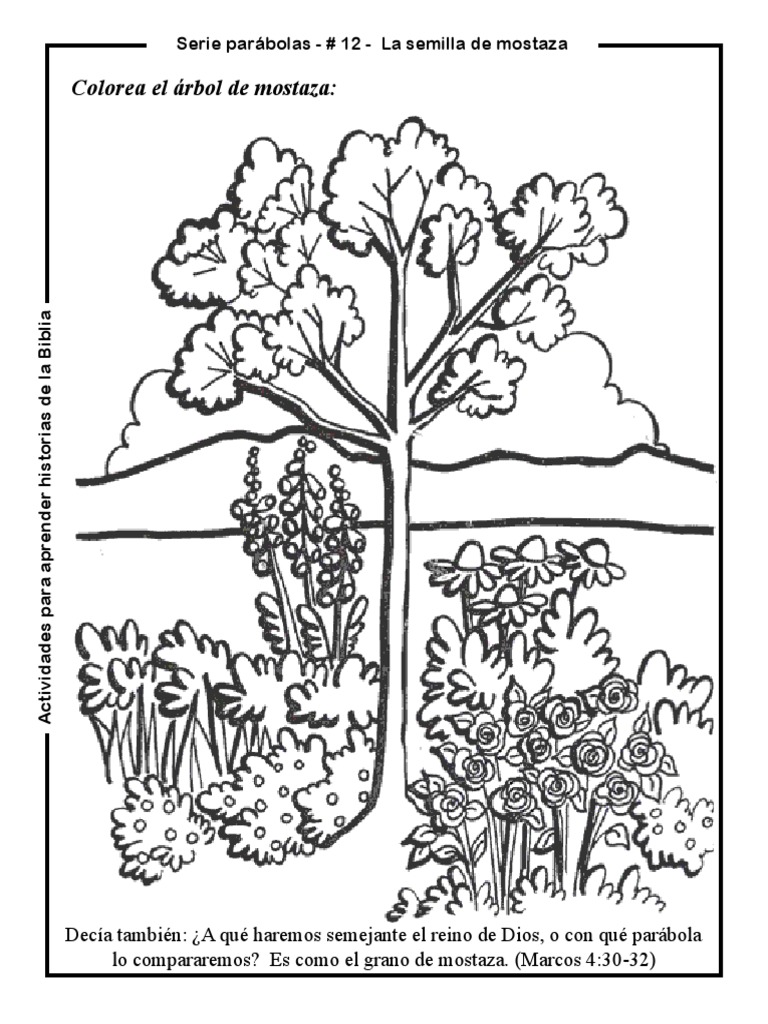 Hoja Para Colorear Parábola Semilla de Mostaza 1 | PDF