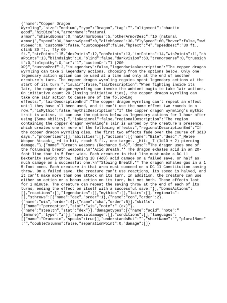 Copper Dragon Wyrmling - Monster | PDF