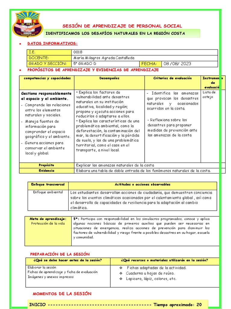 Sesion Personal Social 08-08-23 | Descargar gratis PDF | Temblores ... Sesion Personal Social 08-08-23 | Descargar gratis PDF | Temblores ...