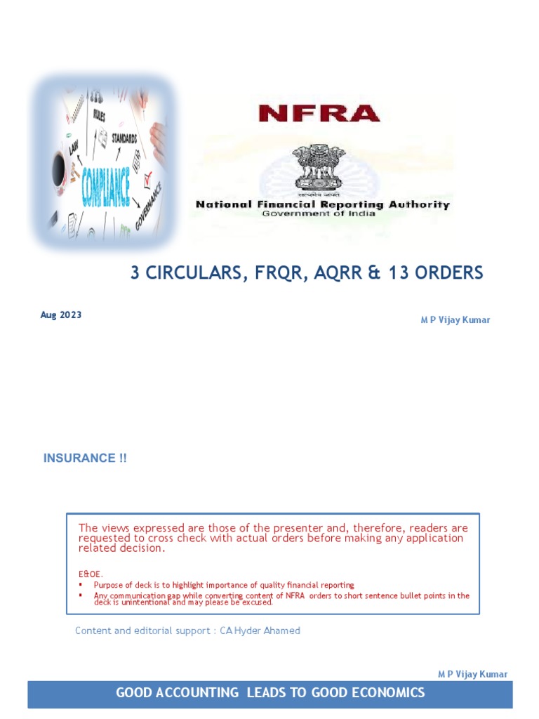 NFRA Action To Date - August 2023 | Download Free PDF | Going Concern | Audit