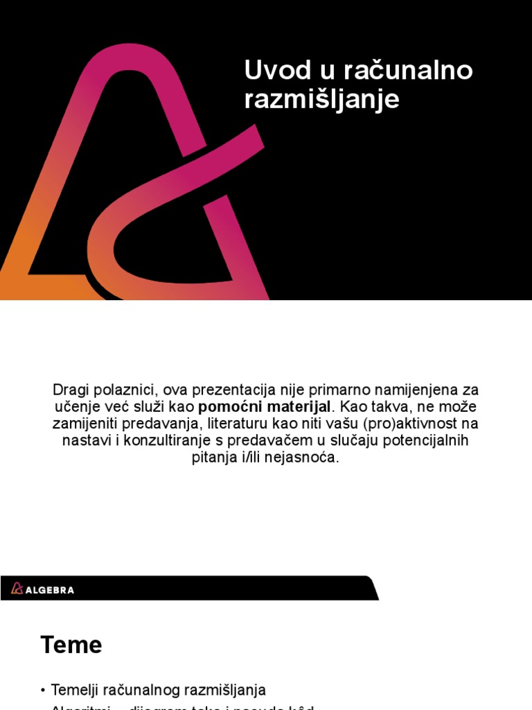 01 - Uvod U Racunalno Razmisljanje - Prezentacija | PDF