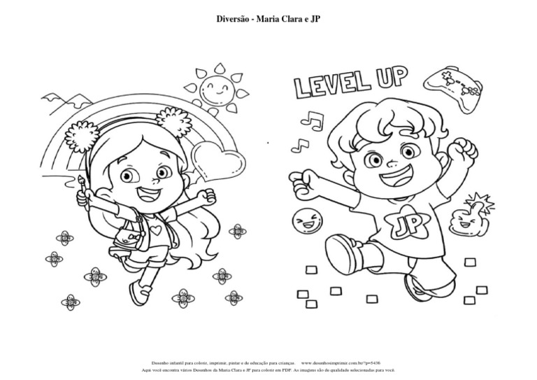 Desenhos Da Maria Clara e JP para Colorir Diversao | PDF