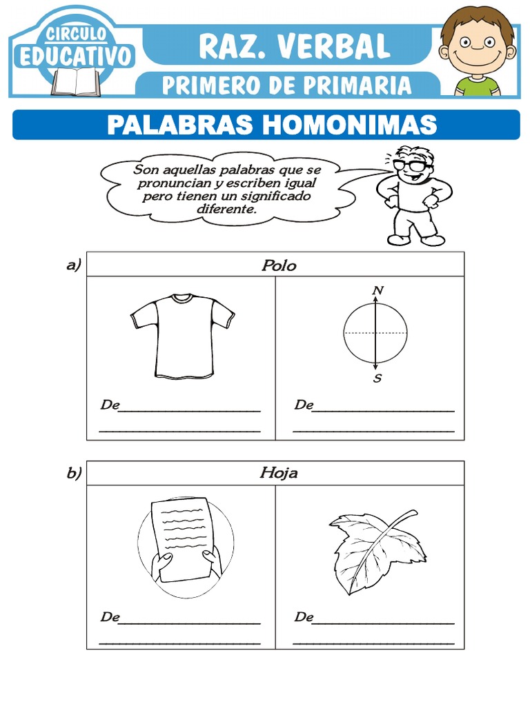 Palabras Homonimas para Primero de Primaria | PDF