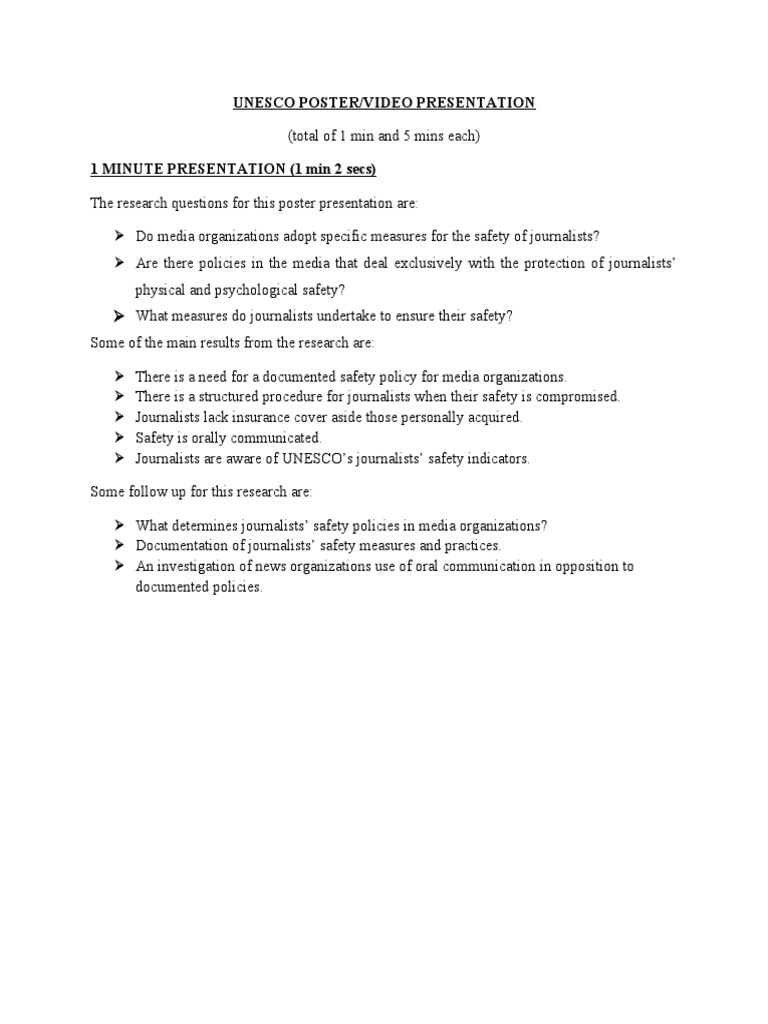 UNESCO Poster Presentation | PDF | Policy | News