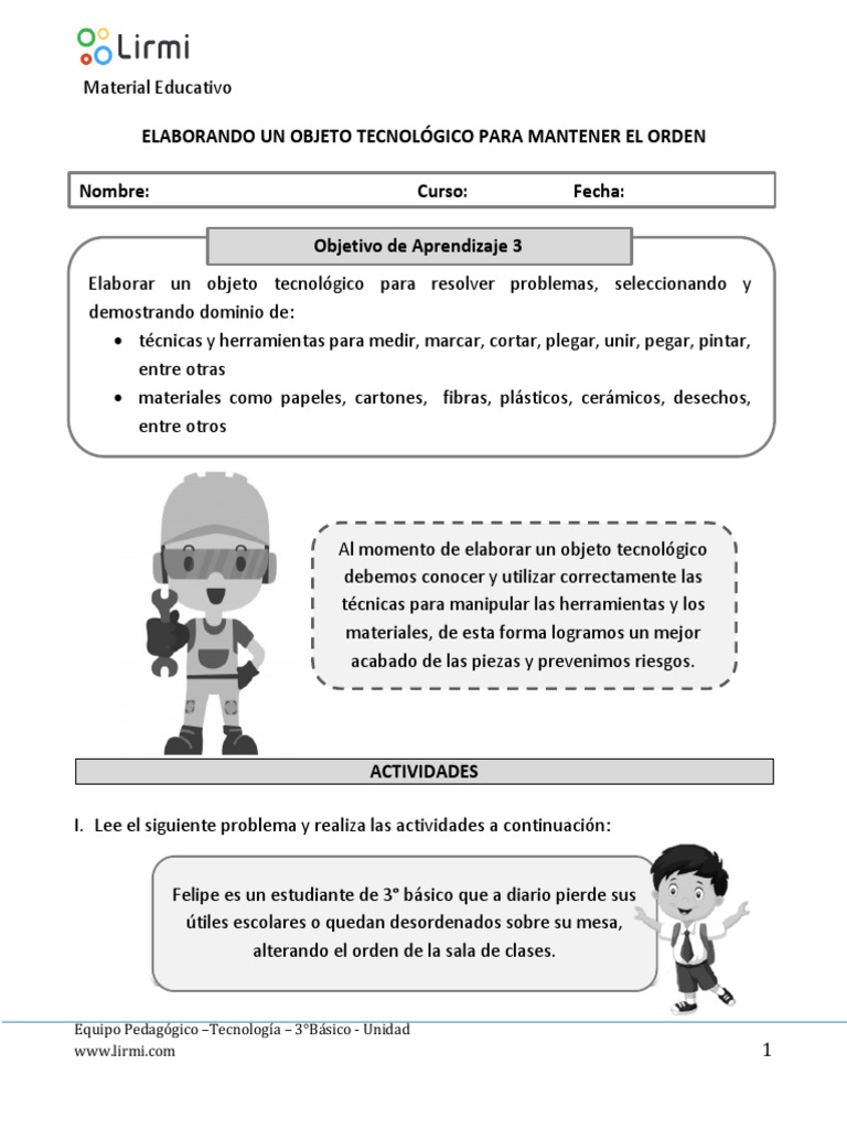 Guia Objetos Tecnologicos. | PDF | Aprendizaje | Cognición