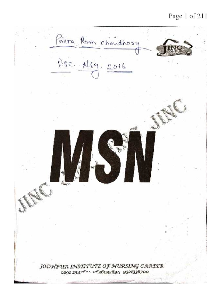 MSN Notes Jinc | PDF