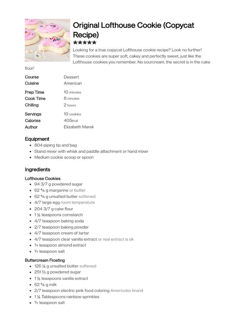 Original Lofthouse Cookie (Copycat Recipe) - Sugar Geek Show | PDF