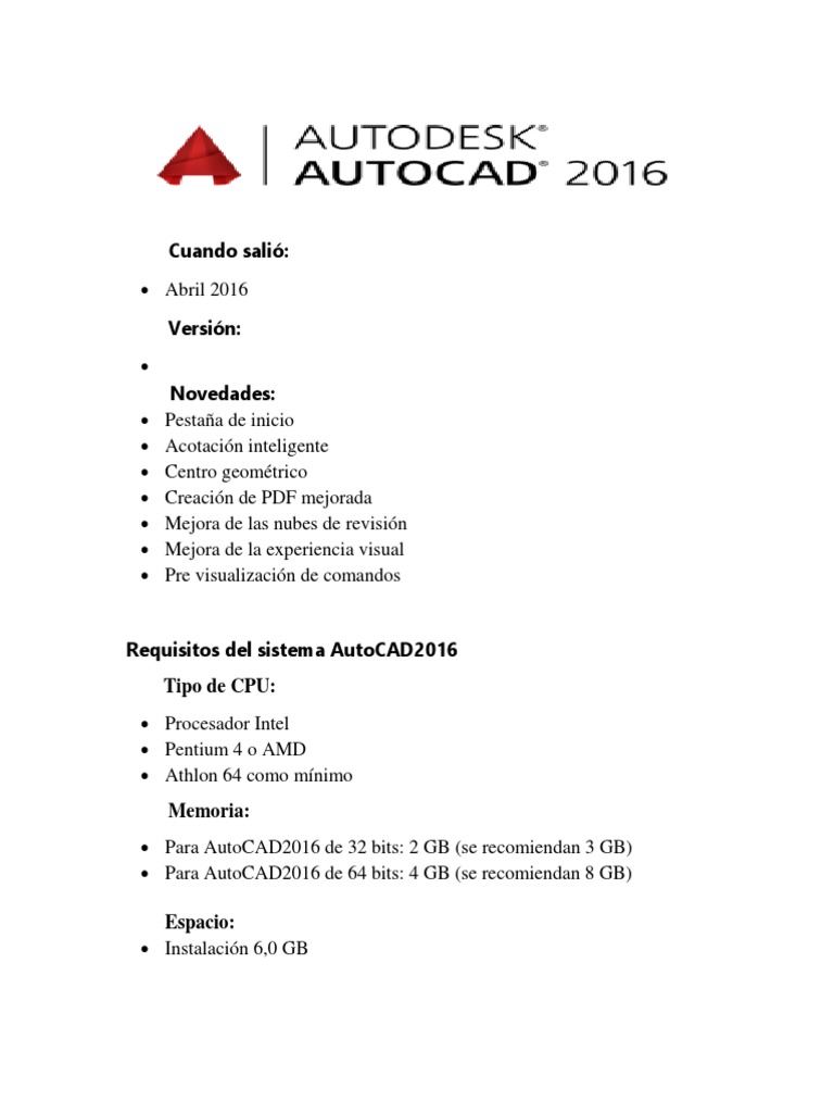 Autocad 2016 | PDF | Tecnología