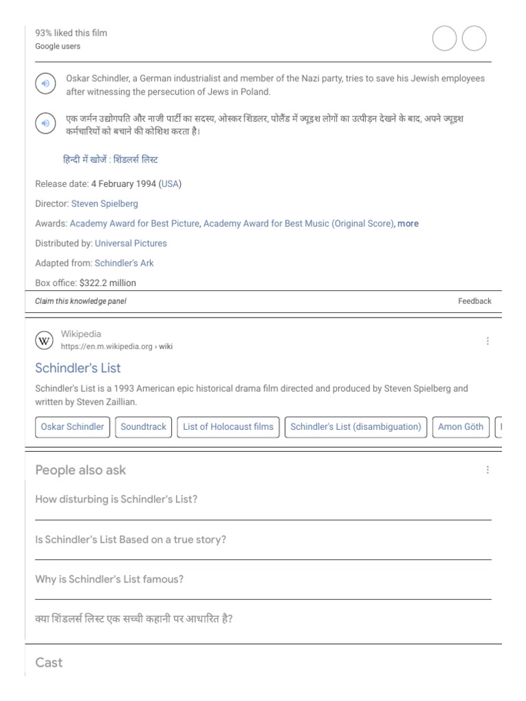 Schindler's List Part 2 | PDF