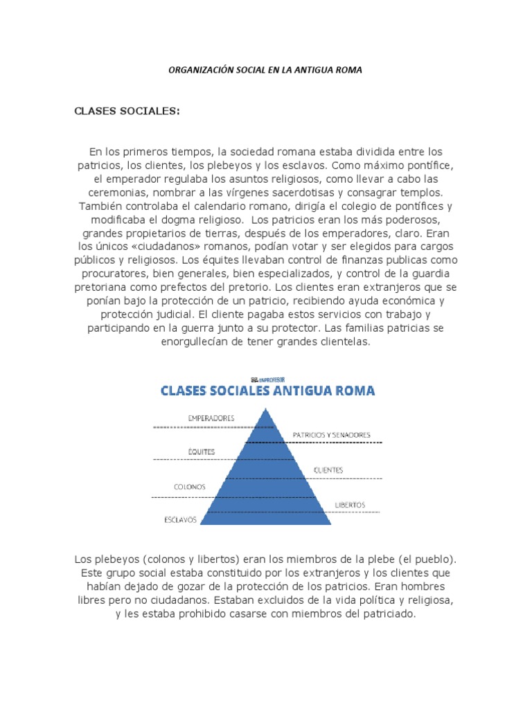 Estructura Social De La Antigua Roma