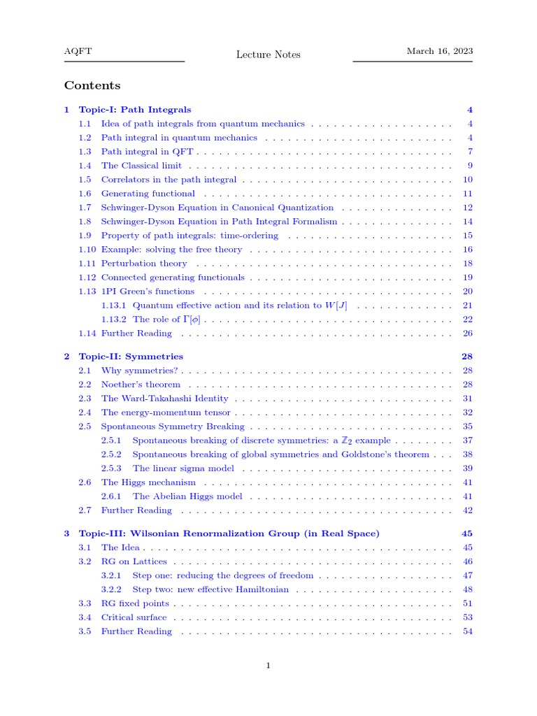 Advanced Quantum Field Theory (2023) - Miranda C.N. Cheng | PDF ...