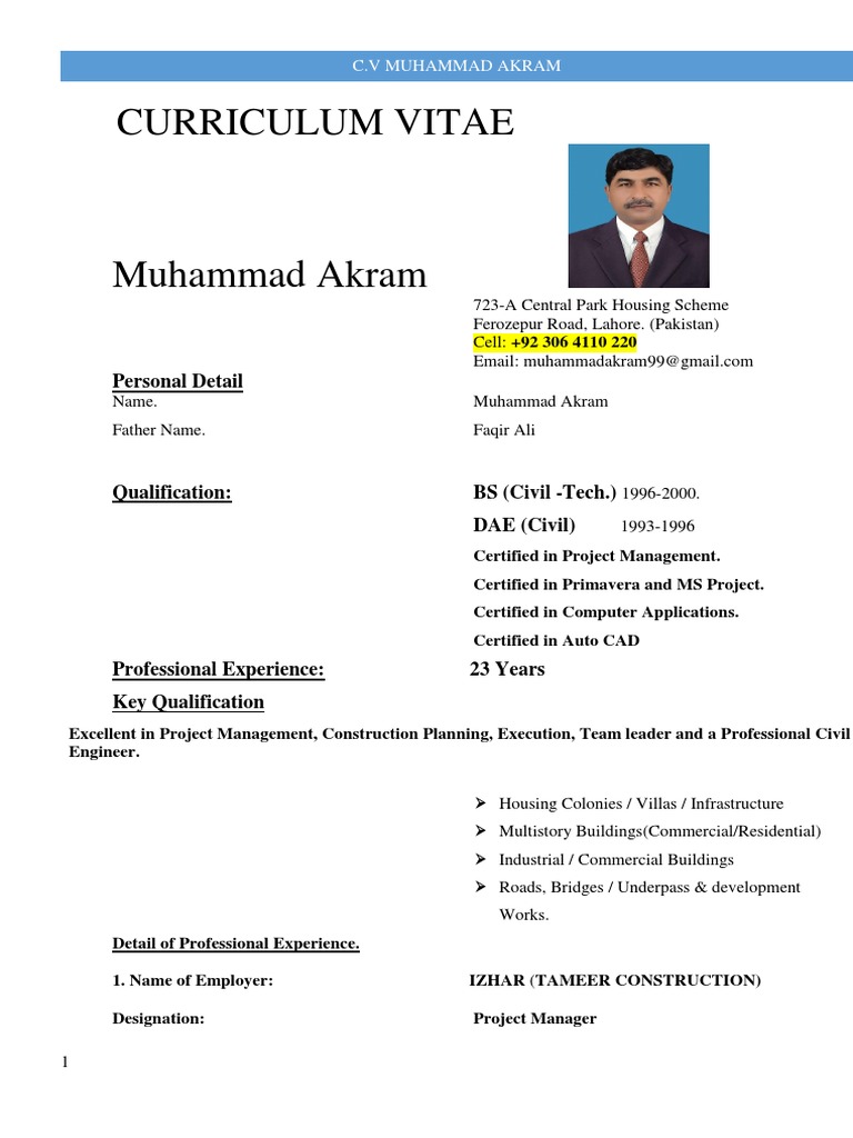 Akram CV PM. | PDF | Project Management | Business