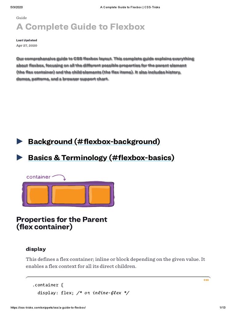 A Complete Guide To Flexbox - CSS-Tricks | PDF | Computer Programming | Computing