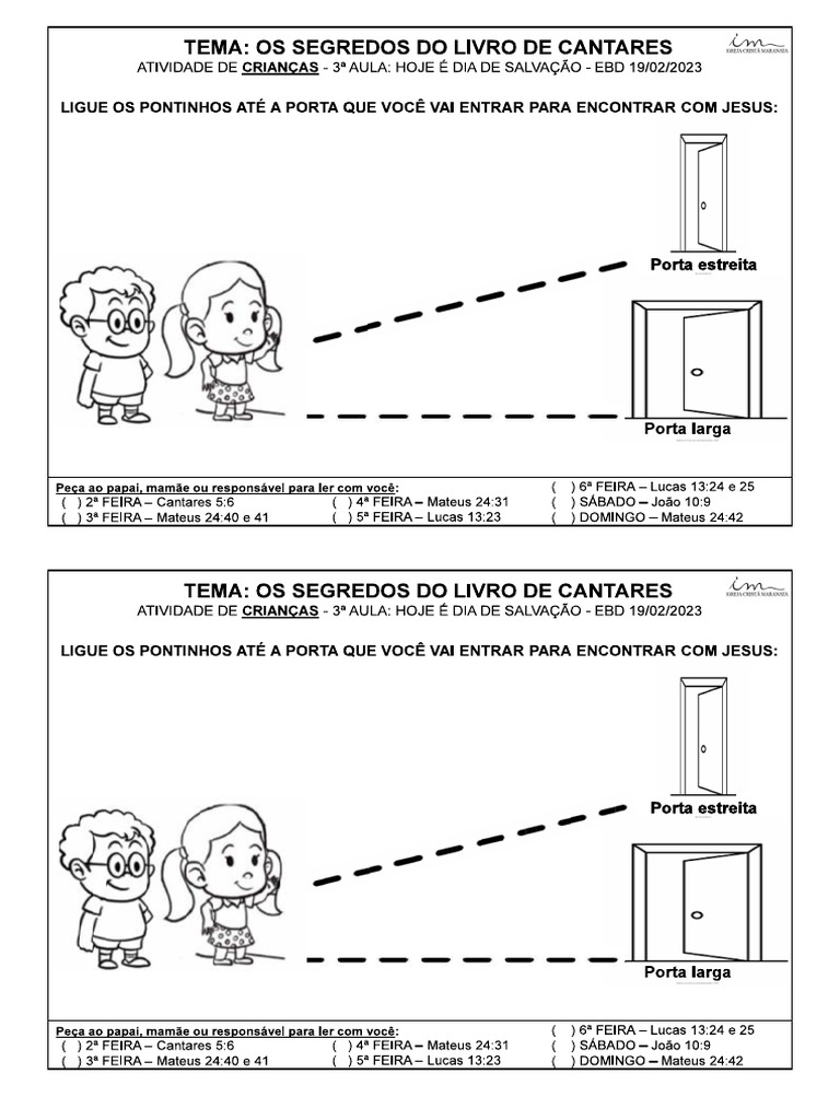 3a Aula - Atividade2 - CRI - Os Segredos Do Livro de Cantares - Hoje e ...