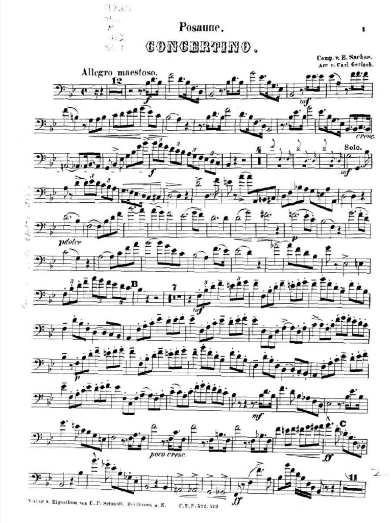 PDF Ernst Sachse Concertino Trombone PDF - Compress | PDF