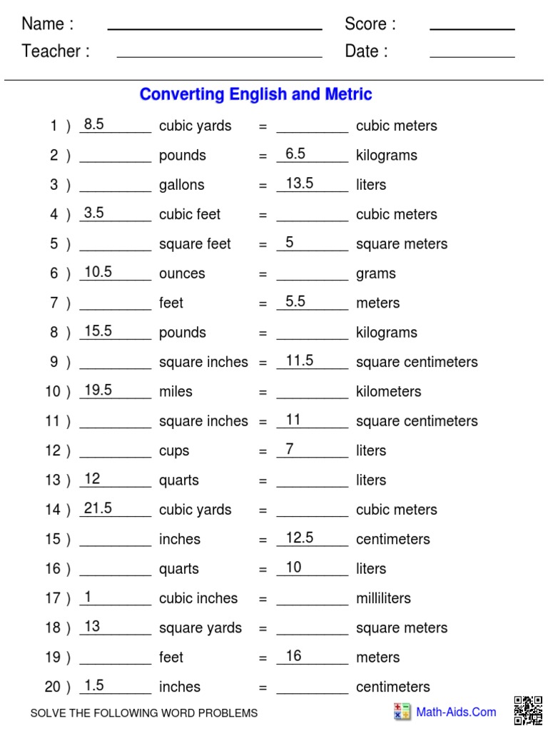Measurement Convert English Metric | PDF | Litre | Units Of Measurement