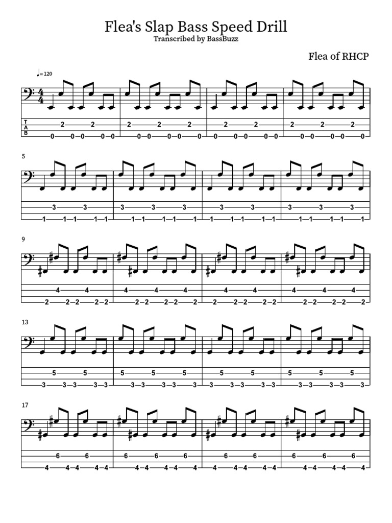 Flea's Slap Bass Speed Drill | PDF