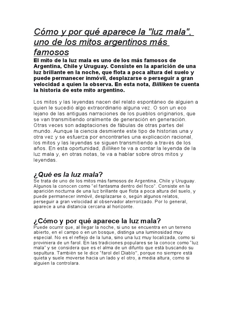 Luz Mala | PDF | Ligero