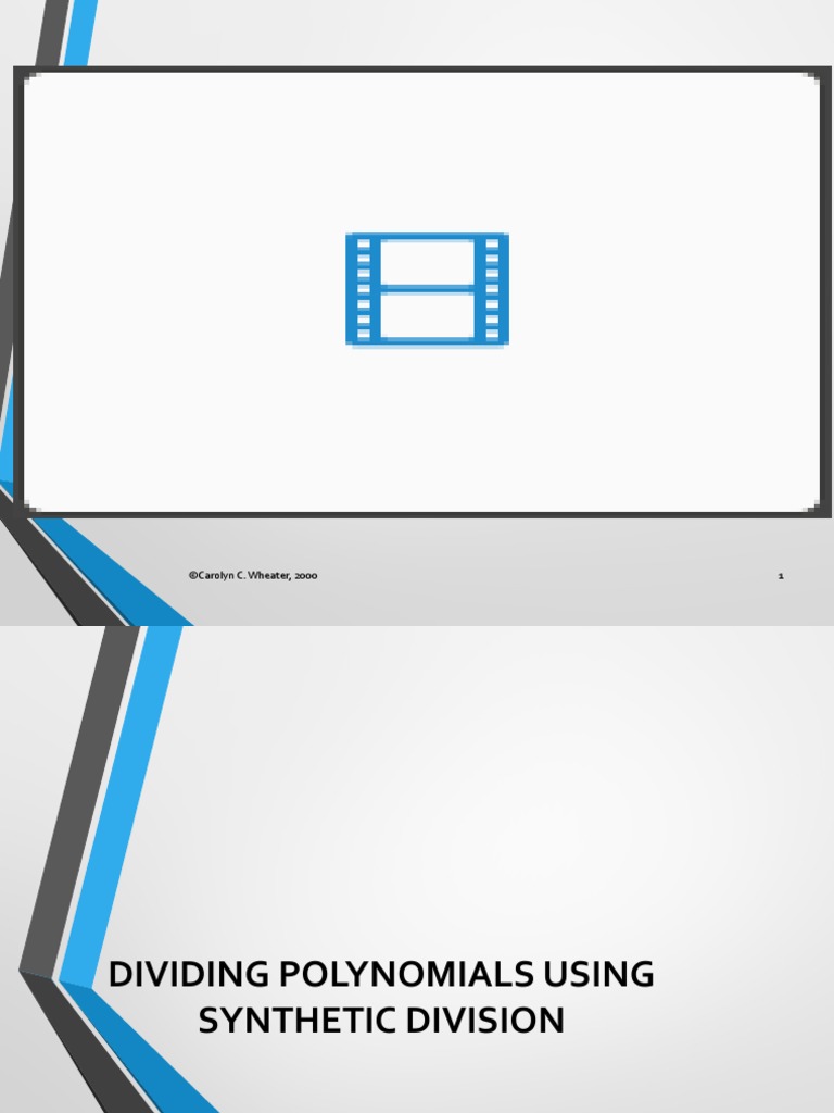 Synthetic Division of Polynomials Guide | PDF | Factorization ...