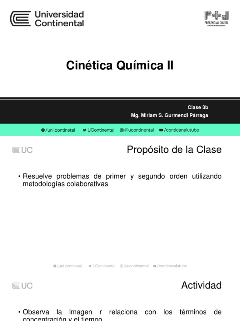 Resolución de Problemas de Cinética Química | PDF | Cinética química | Reacciones químicas