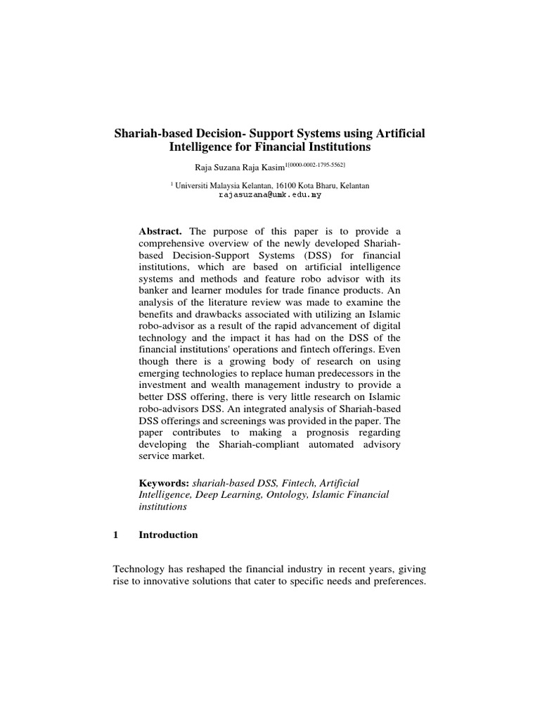 Springer Shariah-Based - DSS - Utilitas - Mathematica - Journal | PDF