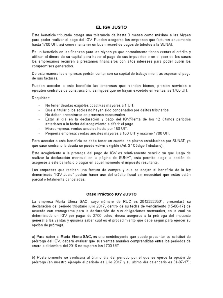 El Igv Justo | PDF