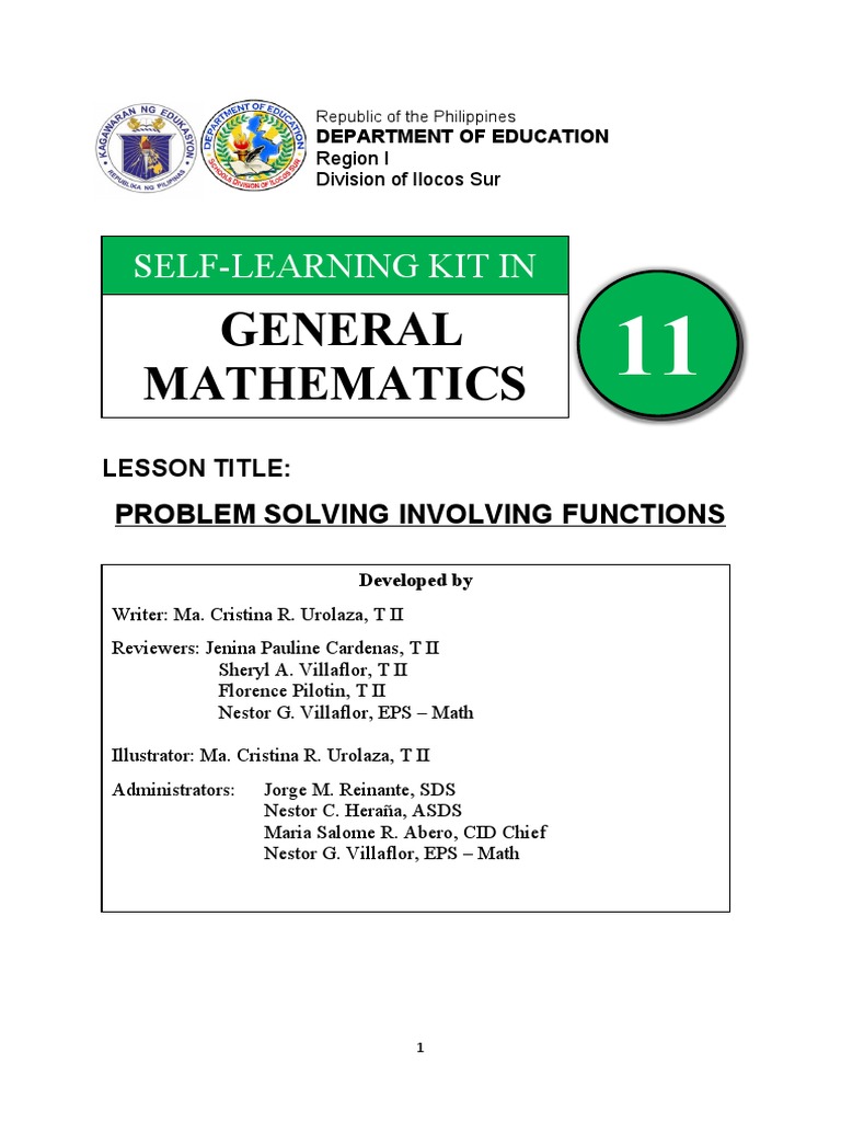 GM Q1 W1.SLK4 | PDF | Function (Mathematics) | Area