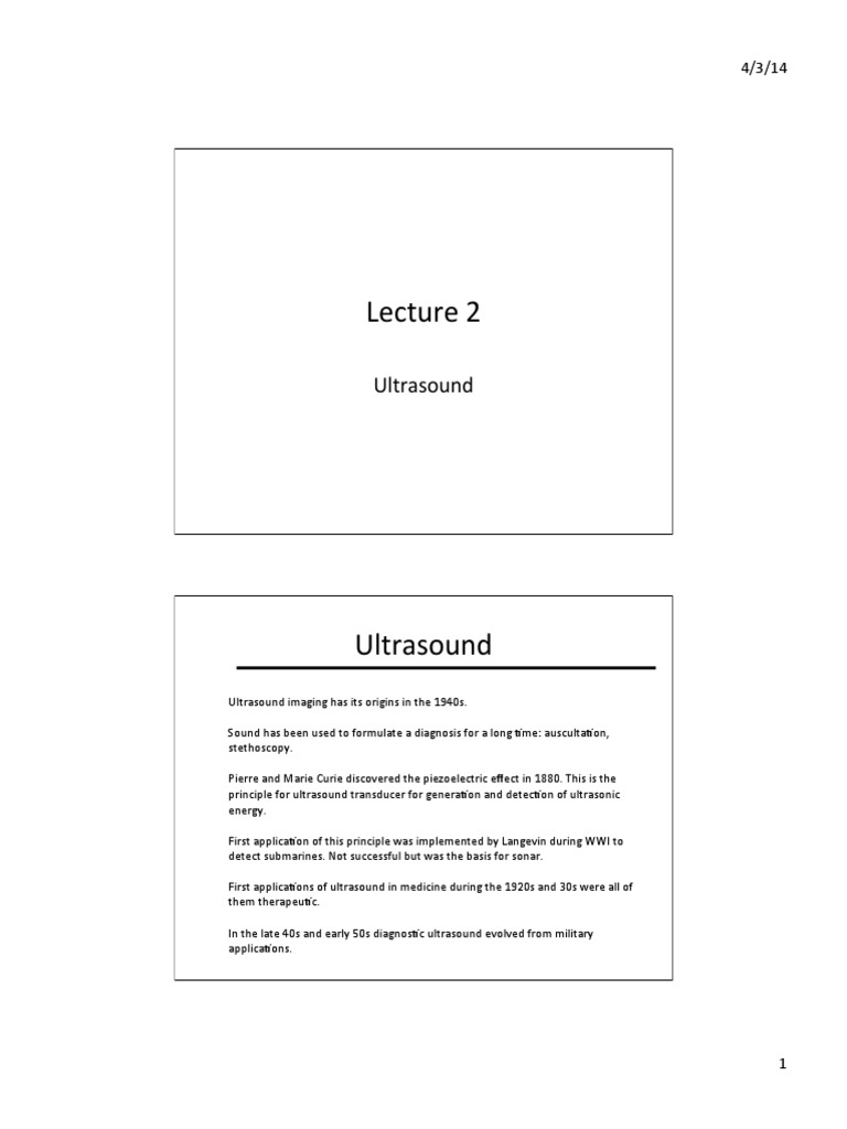 Lecture 2 Ultrasound Principles | PDF | Medical Ultrasound ...