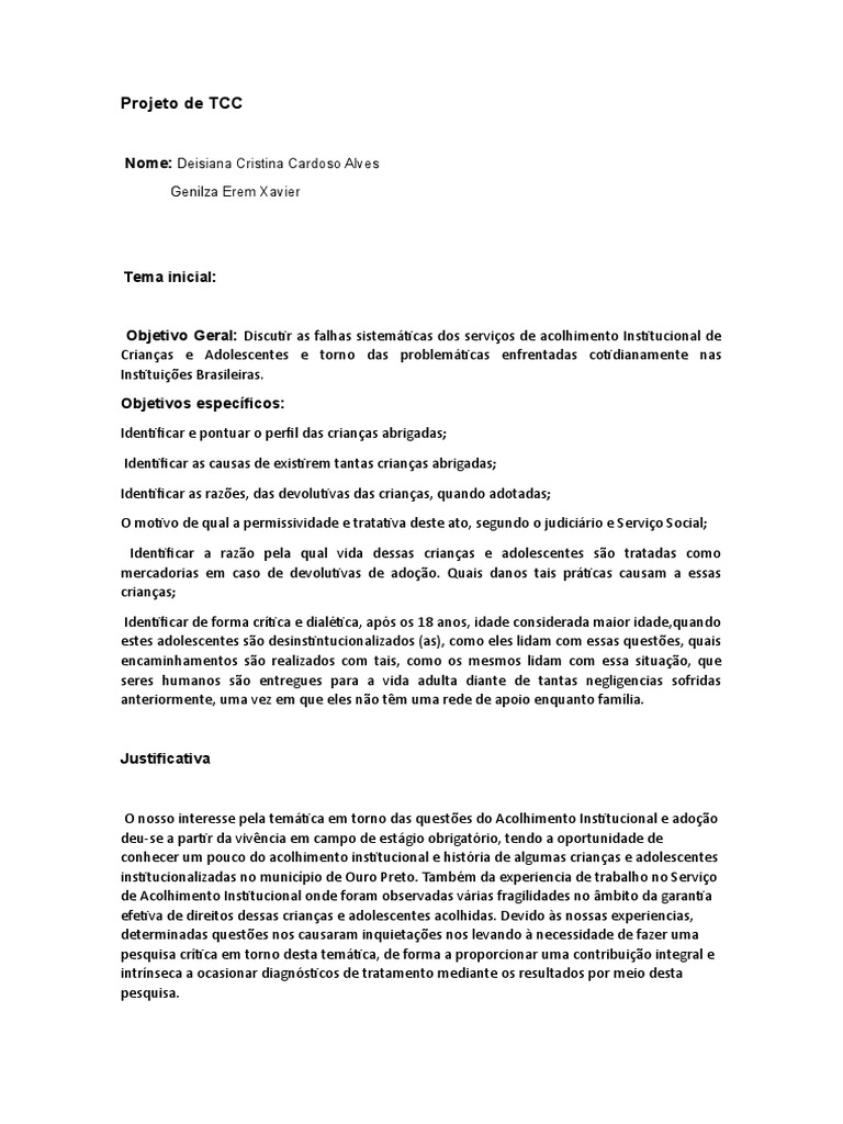 Projeto de TCC - 1-1 | PDF