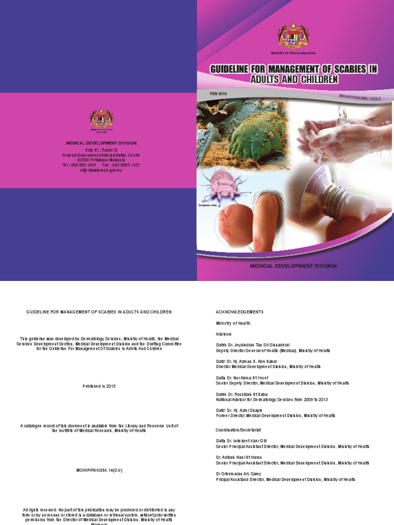COVER - Guideline For Management of Scabies in Adults and Children | PDF