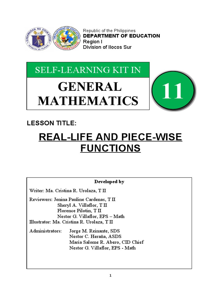 GM Q1 W1.SLK1 | PDF | Function (Mathematics) | Mathematics