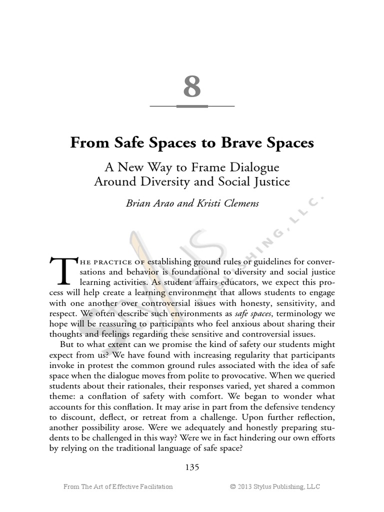 From Safe Spaces to Brave Spaces | PDF
