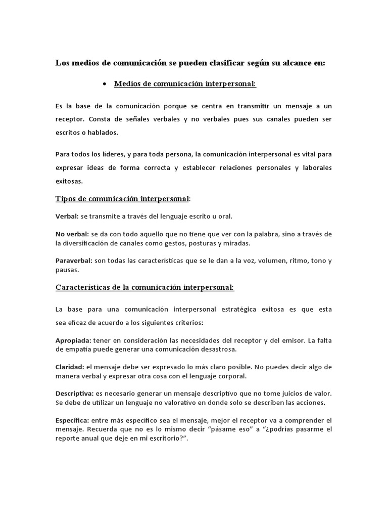 Los Medios de Comunicación Se Pueden Clasificar Según Su Alcance en ...