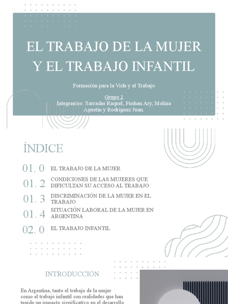 El Trabajo de La Mujer y El Trabajo Infantil-FVT-Grupo 2 (Autoguardado ...