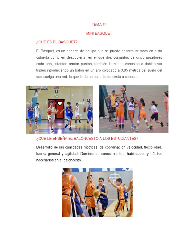 TEMA - Docx Mini Basquet | PDF