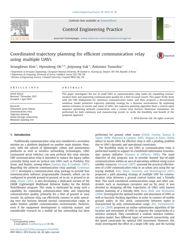 2014 Coordinated Trajectory Planning For Efficient Communication Relay