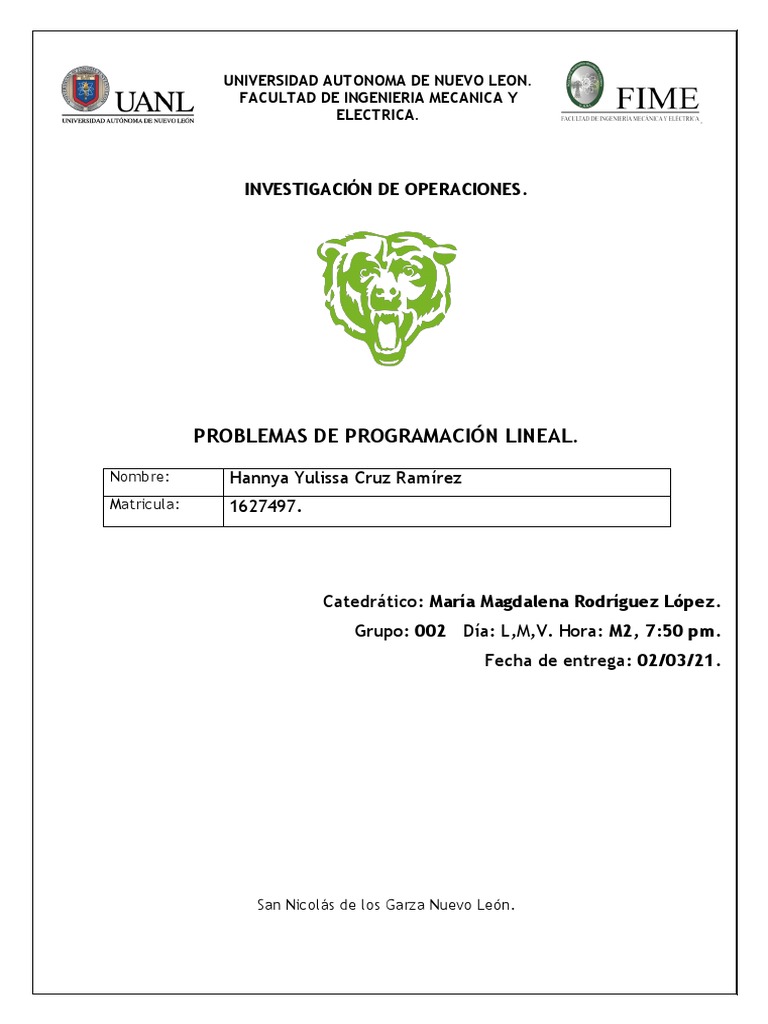 Problemas de Programacion Lineal PDF | PDF | Economias