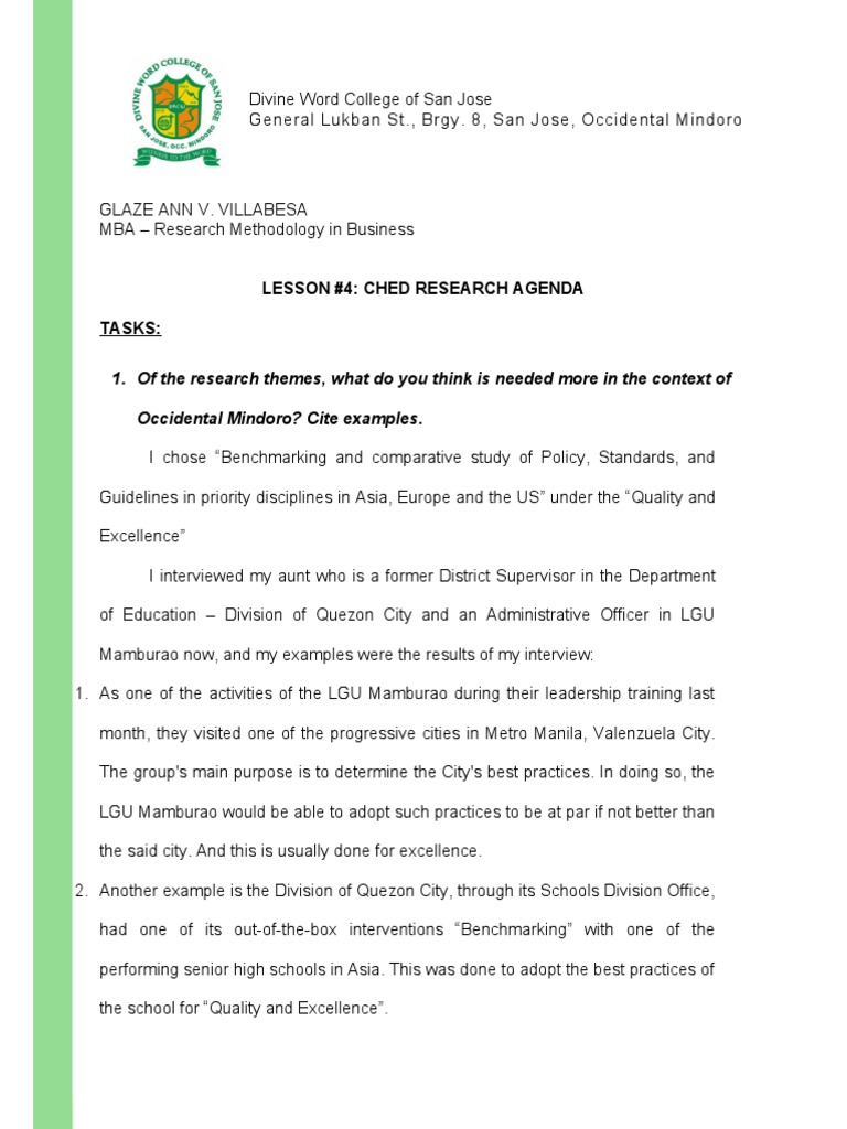 Ched Research Agenda | PDF