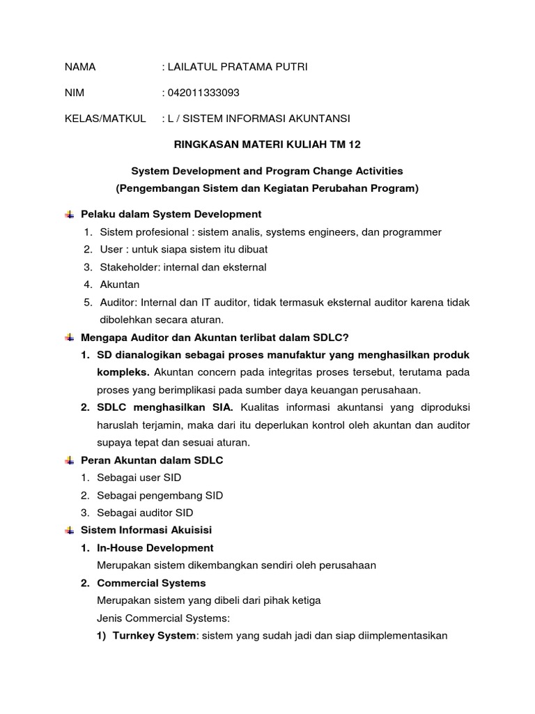 RMK Minggu 12 Sistem Informasi Manajemen | PDF