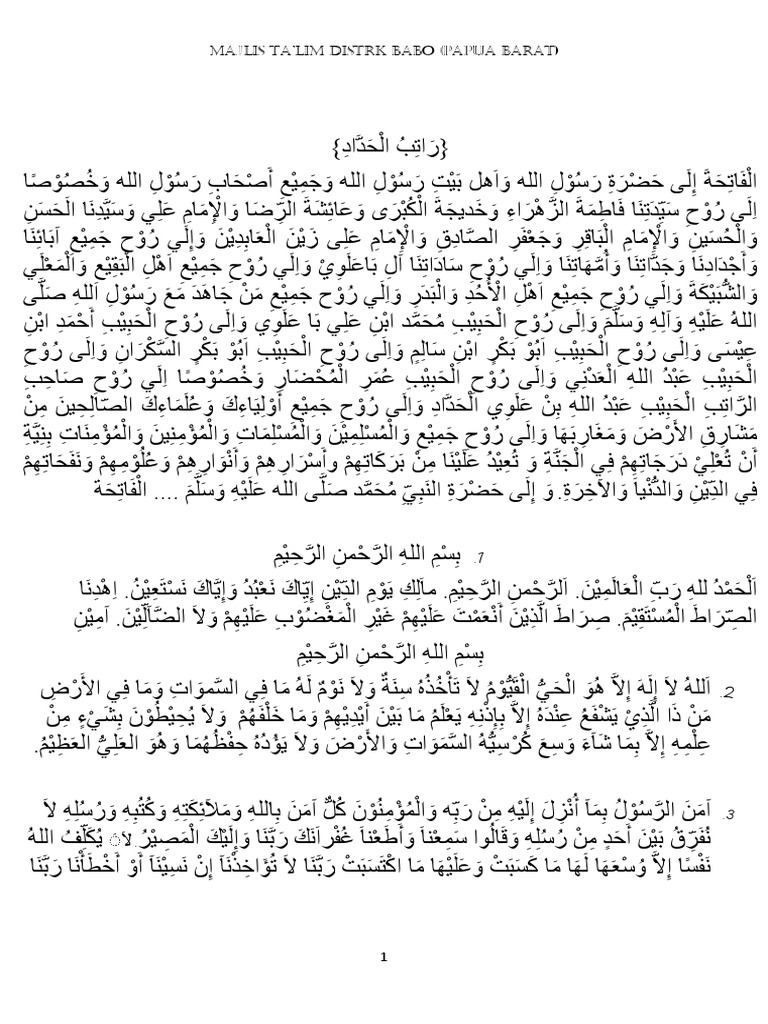 RATIBUL HADAD Babo PRINT | PDF