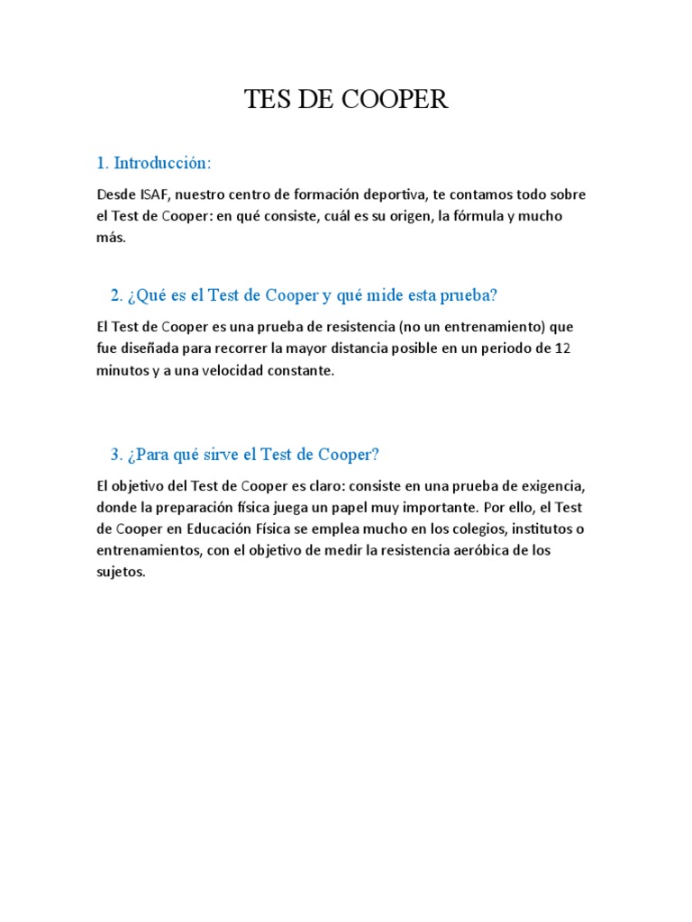 TeS DE COOPER | PDF