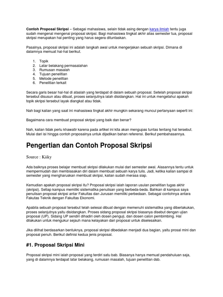 Contoh Proposal Skripsi | PDF