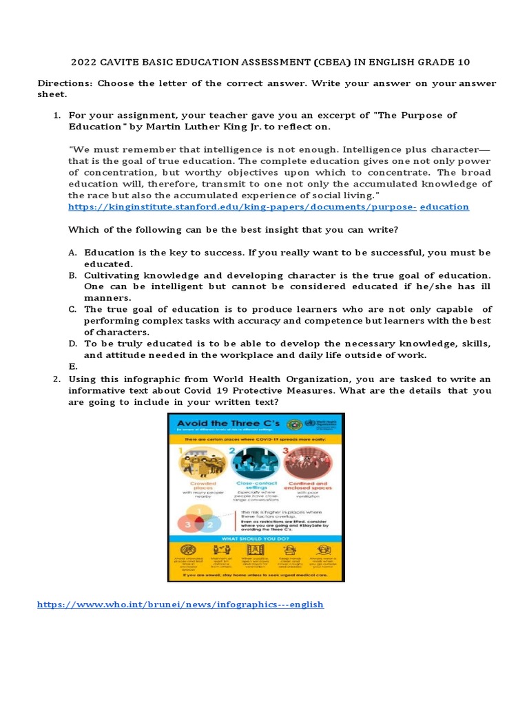 Cbea English 10 Final | PDF