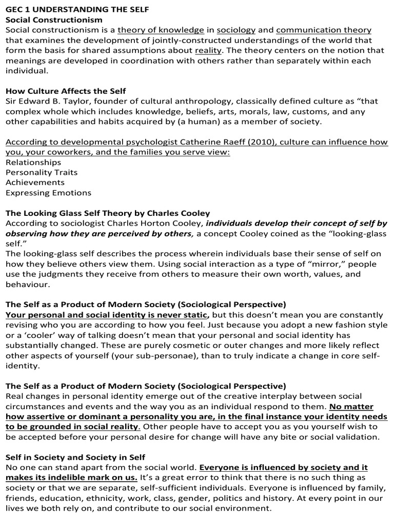 GEC 1 Reviewer | PDF | Id | Social Psychology