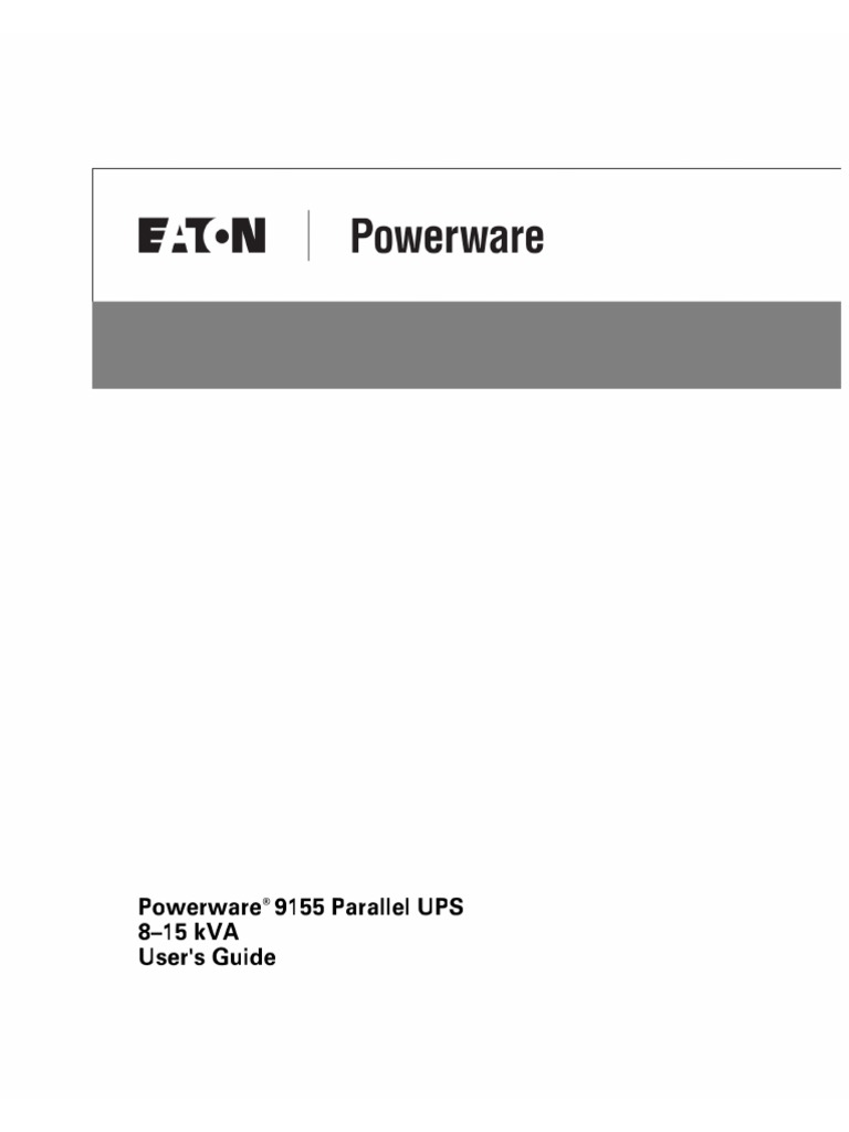9155 Parallel UPS Manual Rev C | PDF