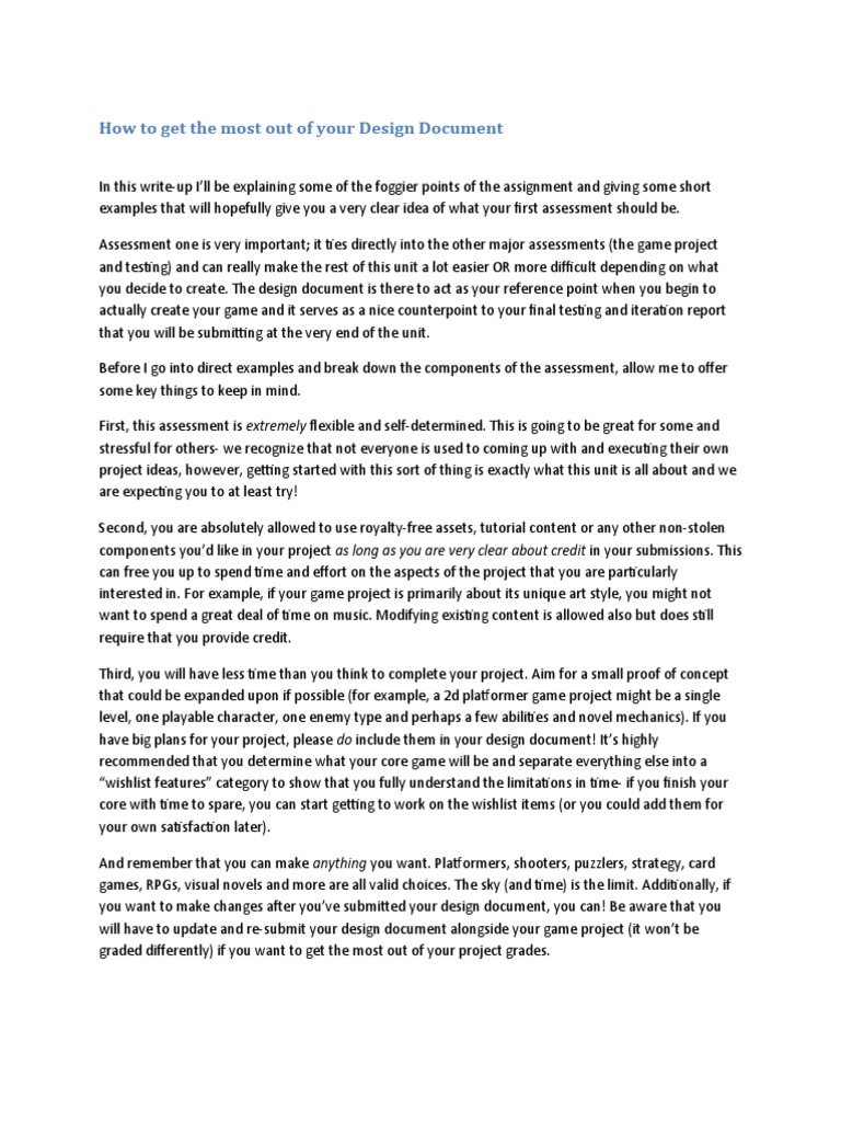 Design Document - Guide and Examples | PDF