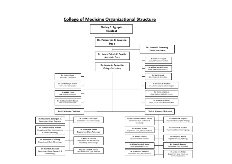 College of Medicine Organizational Structure | PDF | Medicine | Public ...