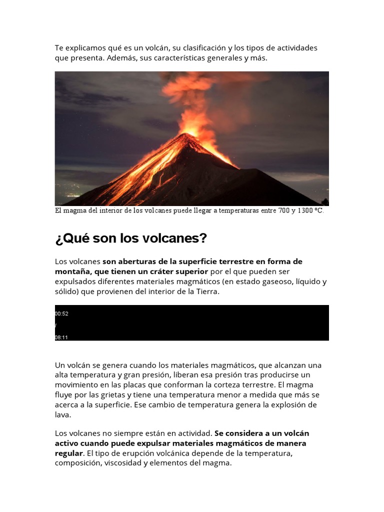 Te Explicamos Qué Es Un Volcán | PDF